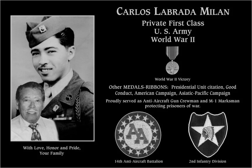 Private First Class Carlos Labrada Milan | Mt. Soledad Virtual Plaque