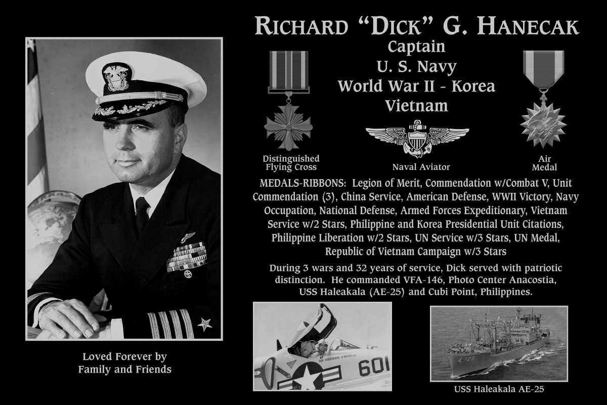 Captain Richard G Hanecak | Mt. Soledad Virtual Plaque