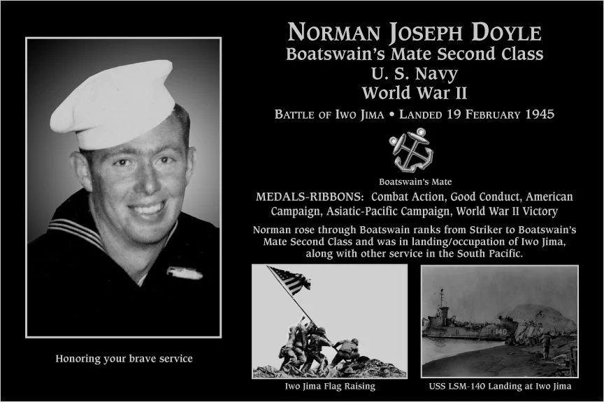 Petty Officer Second Class Norman Joseph Doyle | Mt. Soledad Virtual Plaque