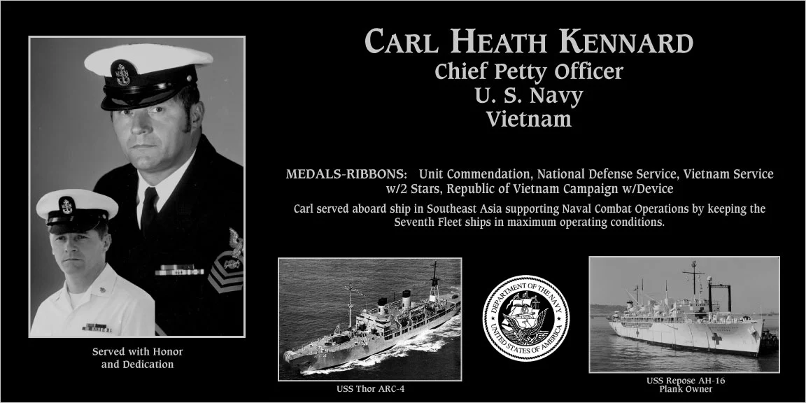 Chief Petty Officer Carl Heath Kennard | Mt. Soledad Virtual Plaque