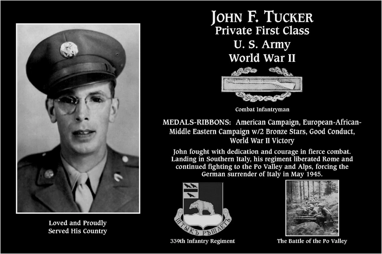 Private First Class John F Tucker | Mt. Soledad Virtual Plaque