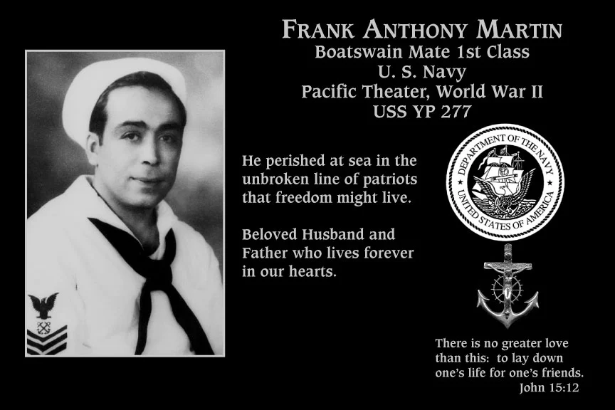 Petty Officer First Class Frank Anthony Martin | Mt. Soledad Virtual Plaque