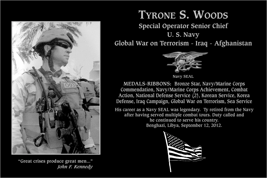 Senior Chief Petty Officer Tyrone S Woods | Mt. Soledad Virtual Plaque