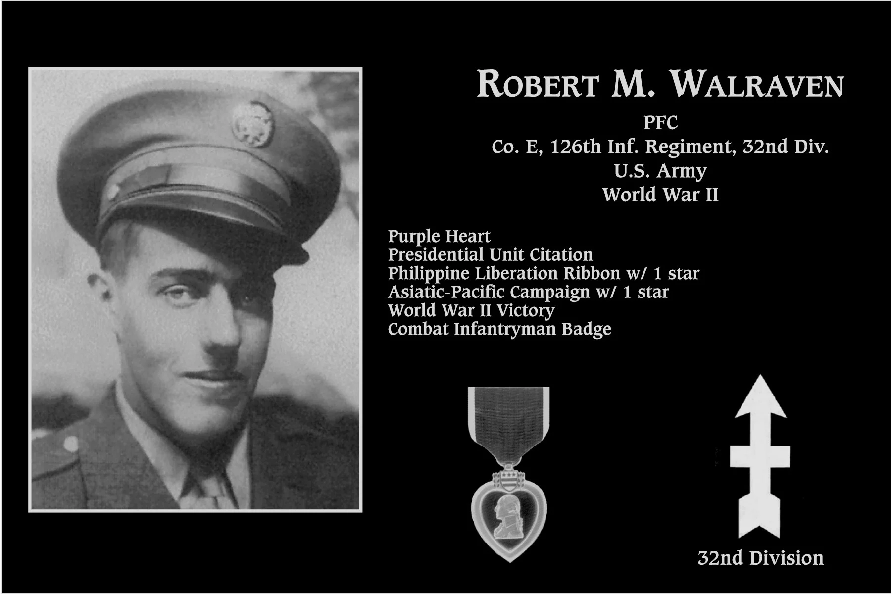 Private First Class Robert M Walraven | Mt. Soledad Virtual Plaque