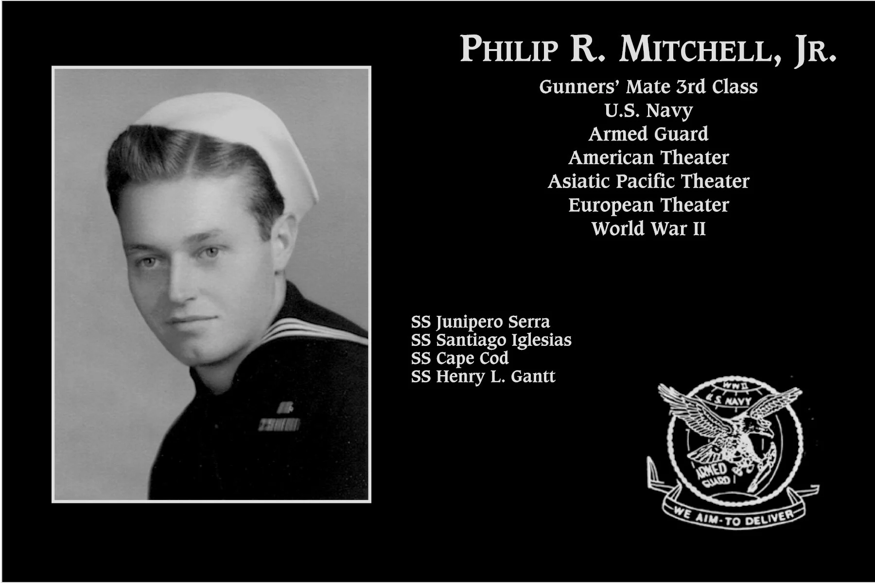 Petty Officer Third Class Philip R Mitchell jr | Mt. Soledad Virtual Plaque
