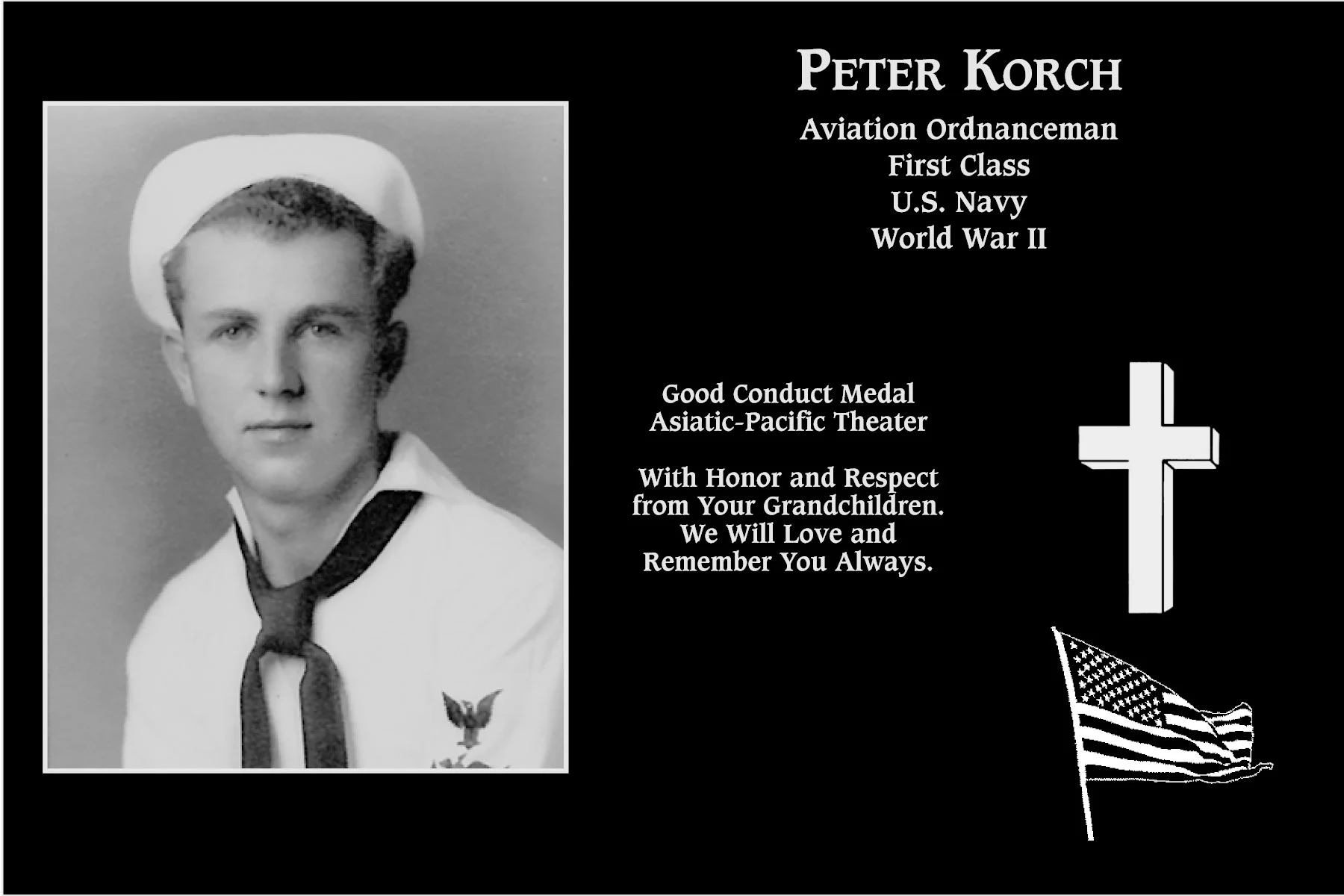 Petty Officer First Class Peter Korch | Mt. Soledad Virtual Plaque