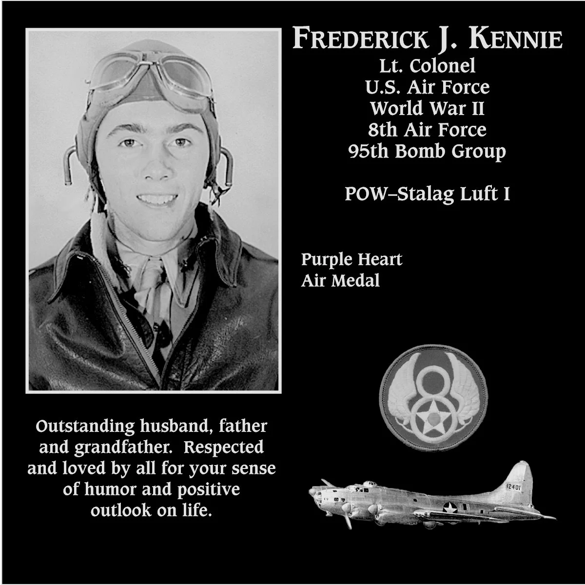 Lieutenant Colonel Frederick J Kennie | Mt. Soledad Virtual Plaque