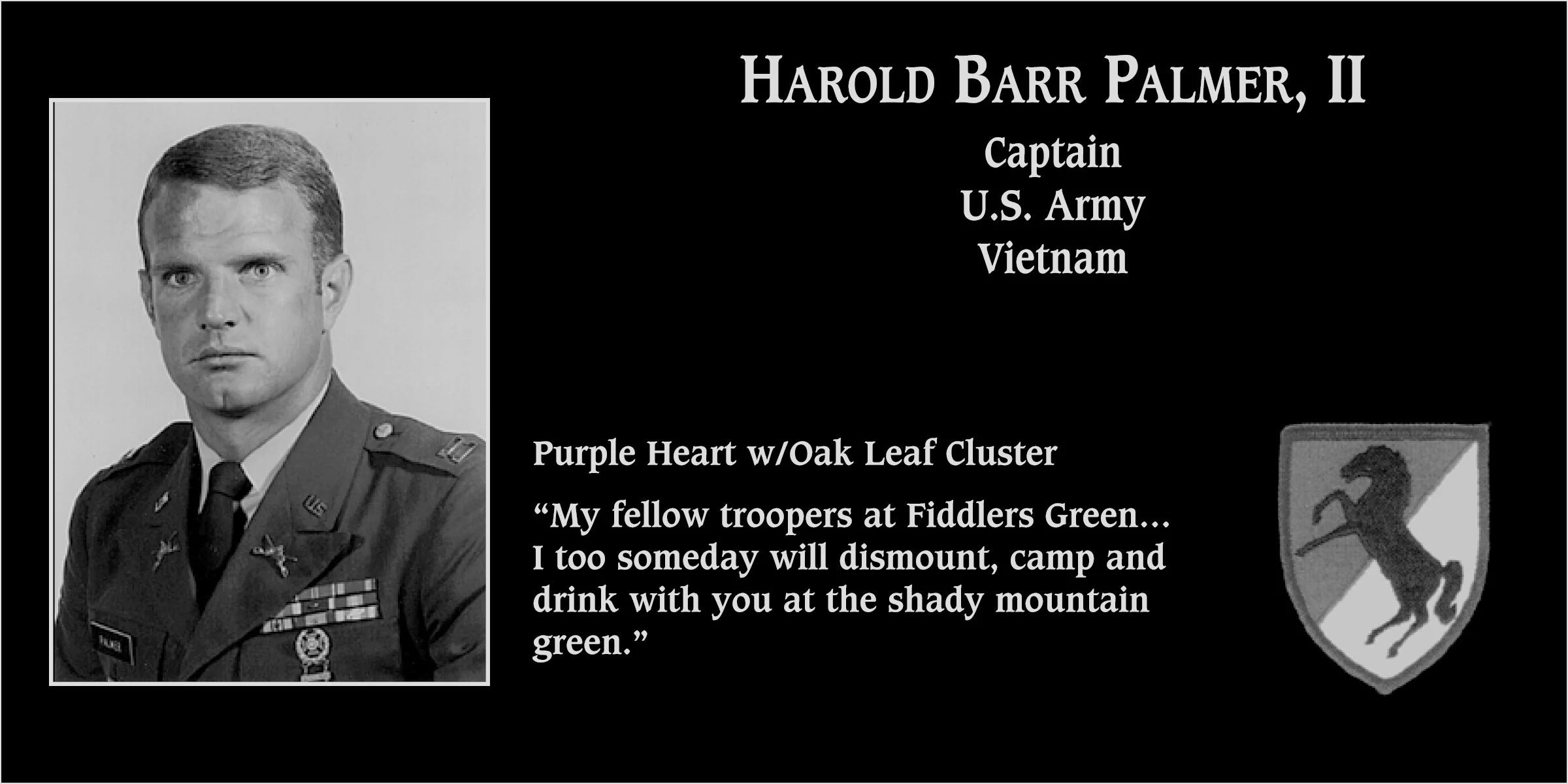 Captain Harold Barr Palmer II | Mt. Soledad Virtual Plaque