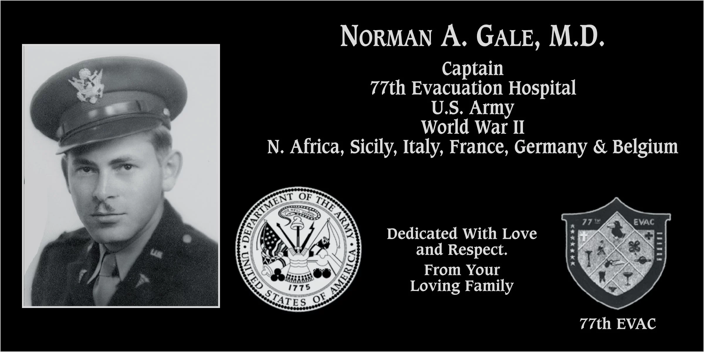 Captain Norman A Gale | Mt. Soledad Virtual Plaque