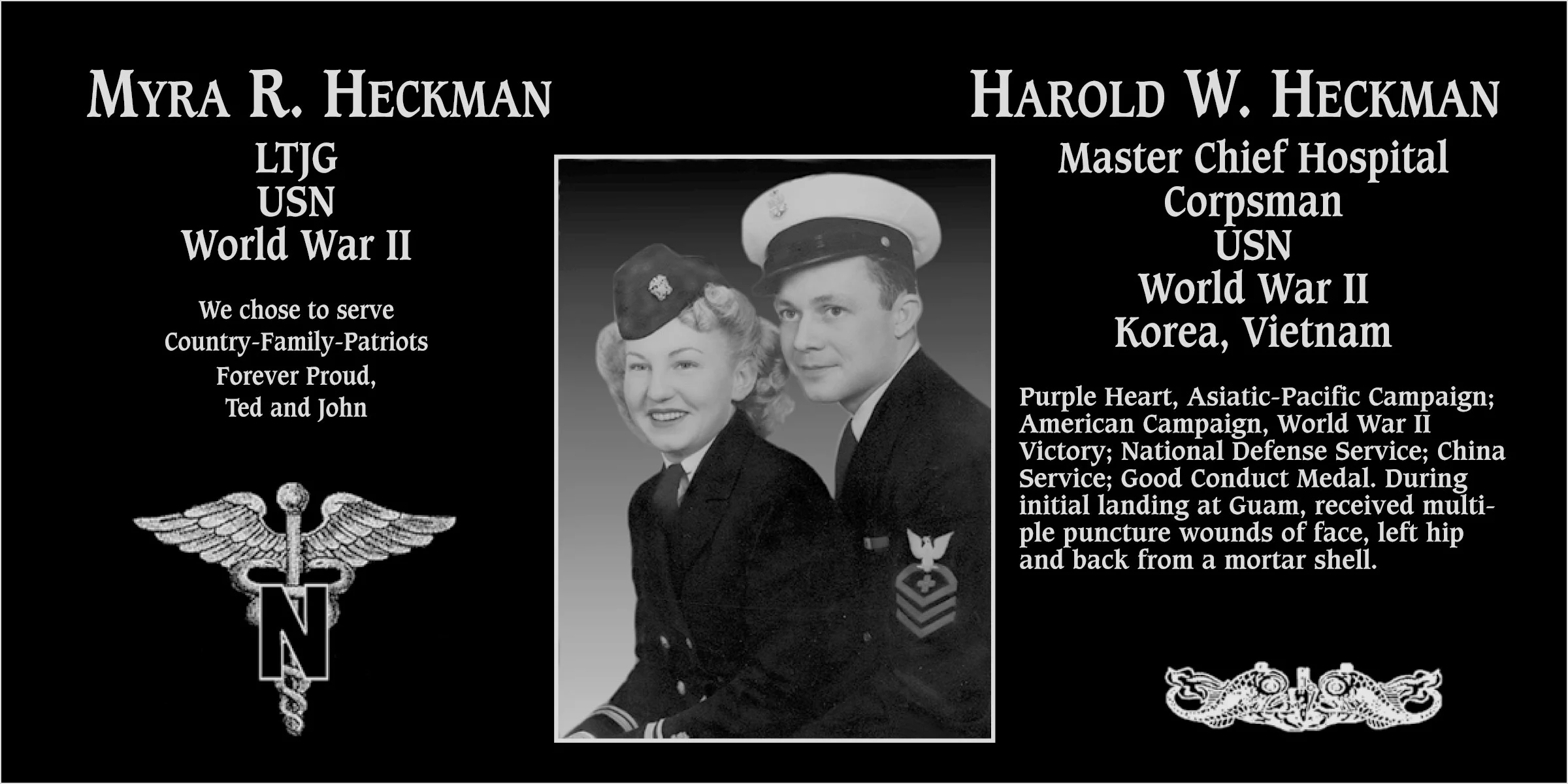 Master Chief Petty Officer Harold W Heckman | Mt. Soledad Virtual Plaque