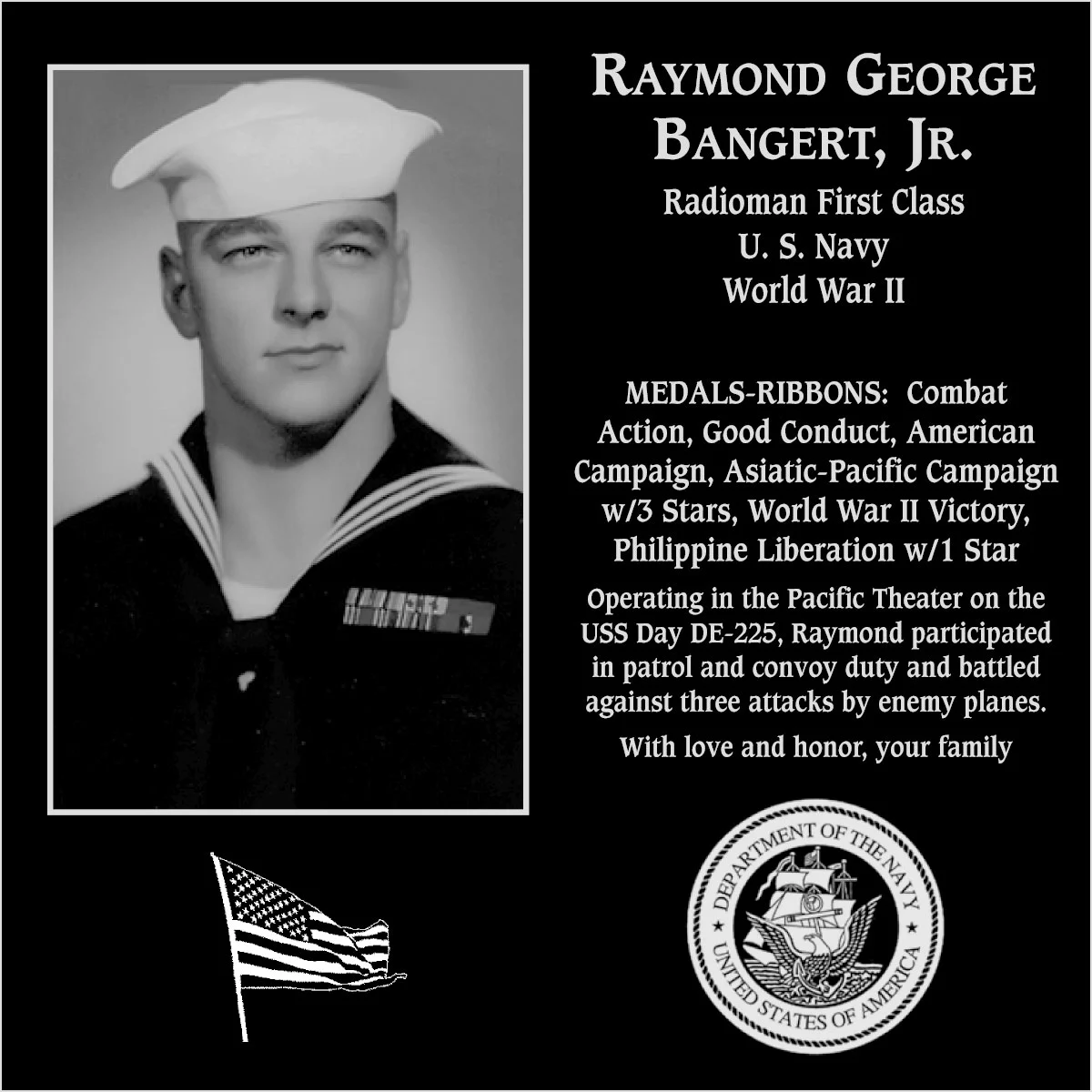Petty Officer First Class Raymond George Bangert, Jr. | Mt. Soledad ...