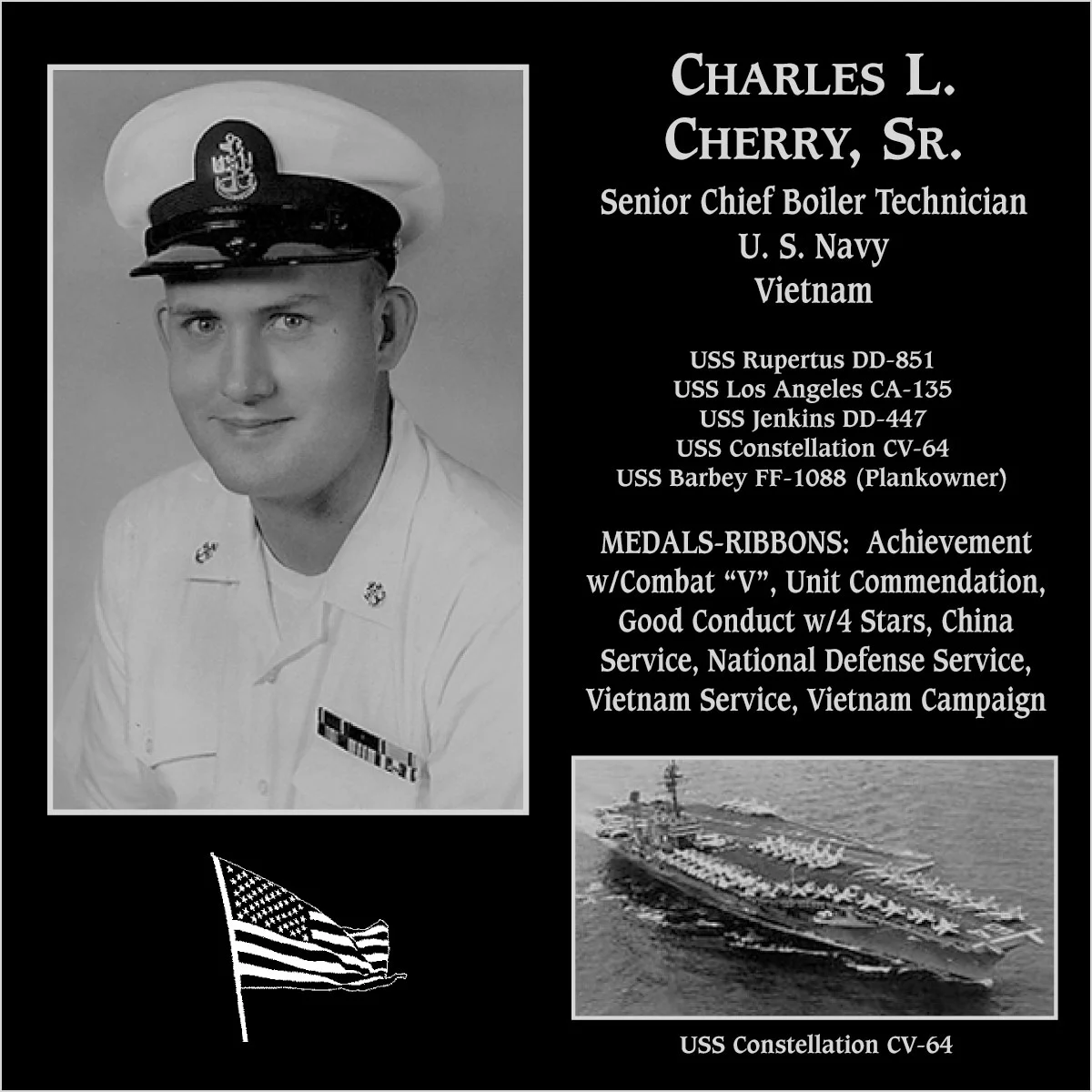 Senior Chief Petty Officer Charles L. Cherry, Sr. | Mt. Soledad Virtual Plaque