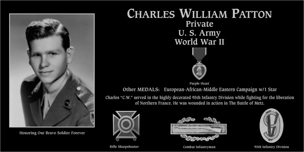 Private Charles William Patton | Mt. Soledad Virtual Plaque