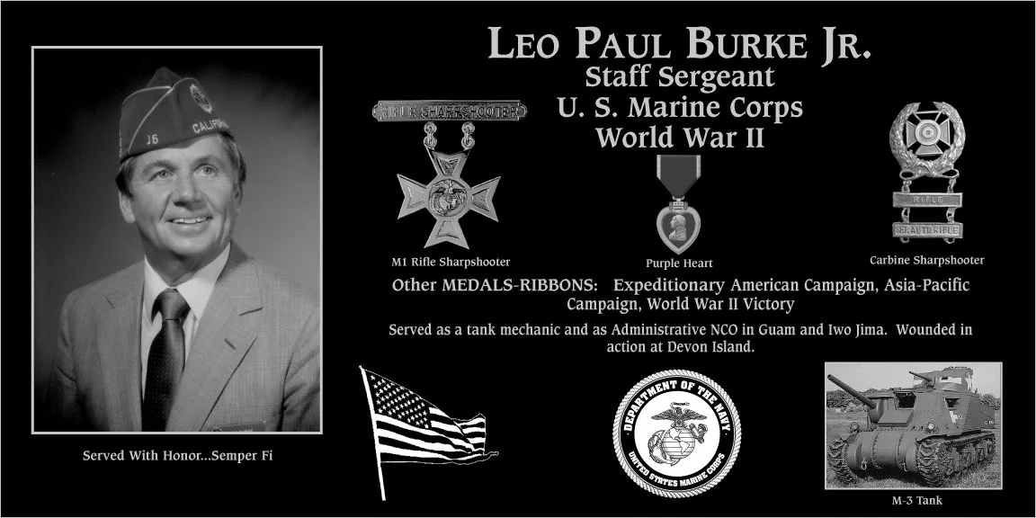 Staff Sergeant Leo Paul Burke Jr. | Mt. Soledad Virtual Plaque