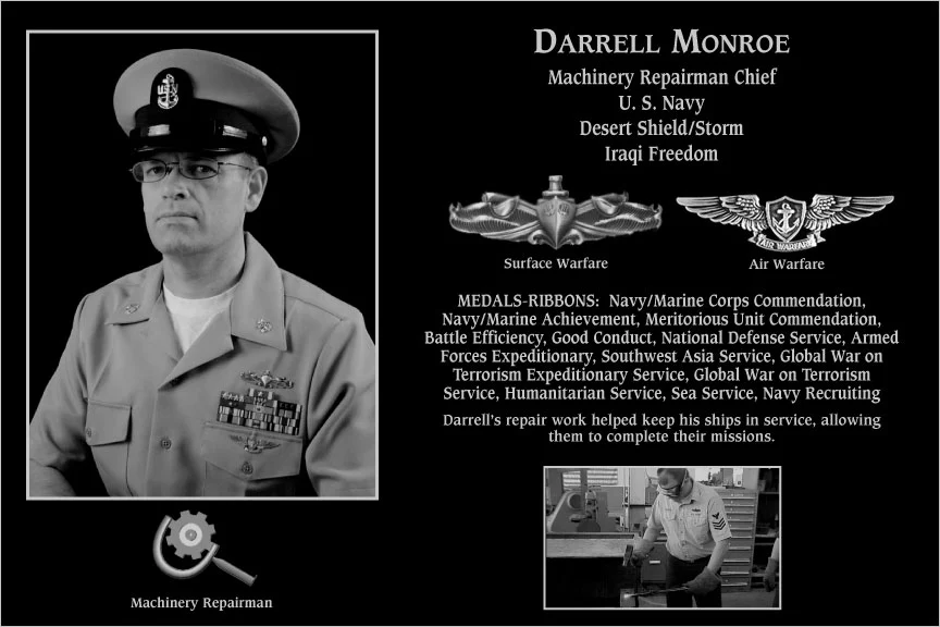 Chief Petty Officer Darrell Monroe | Mt. Soledad Virtual Plaque