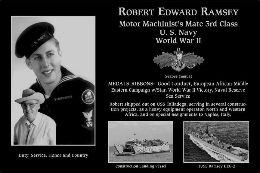 Petty Officer Third Class Robert Edward Ramsey | Mt. Soledad Virtual Plaque