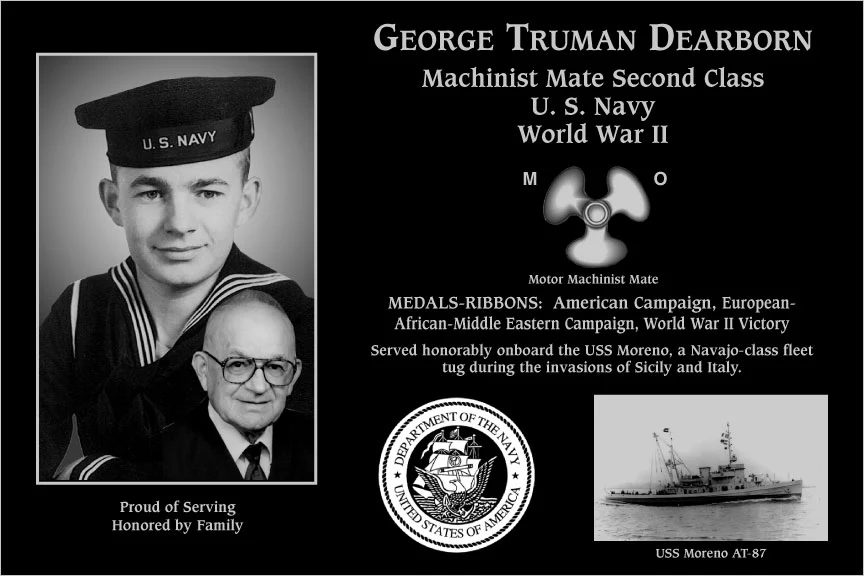 Petty Officer Second Class George Truman Dearborn | Mt. Soledad Virtual ...
