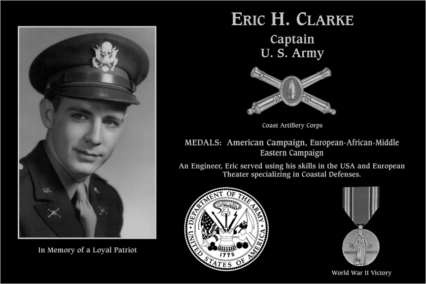 Captain Eric H. Clarke | Mt. Soledad Virtual Plaque