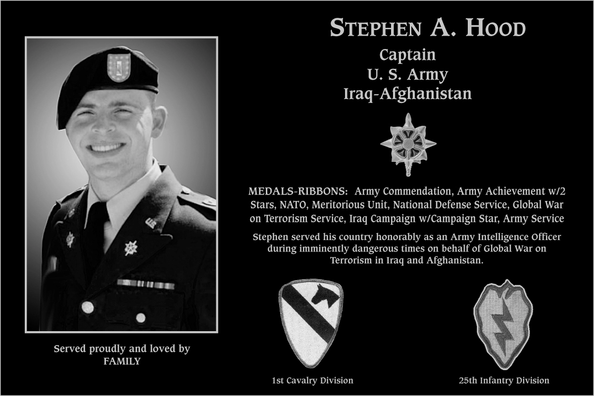 Captain Stephen A Hood | Mt. Soledad Virtual Plaque