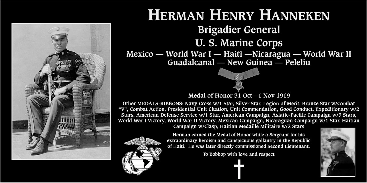 Brigadier General Herman Henry Hanneken | Mt. Soledad Virtual Plaque