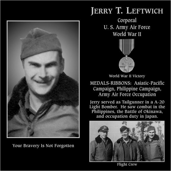 Corporal Jerry T. Leftwich | Mt. Soledad Virtual Plaque