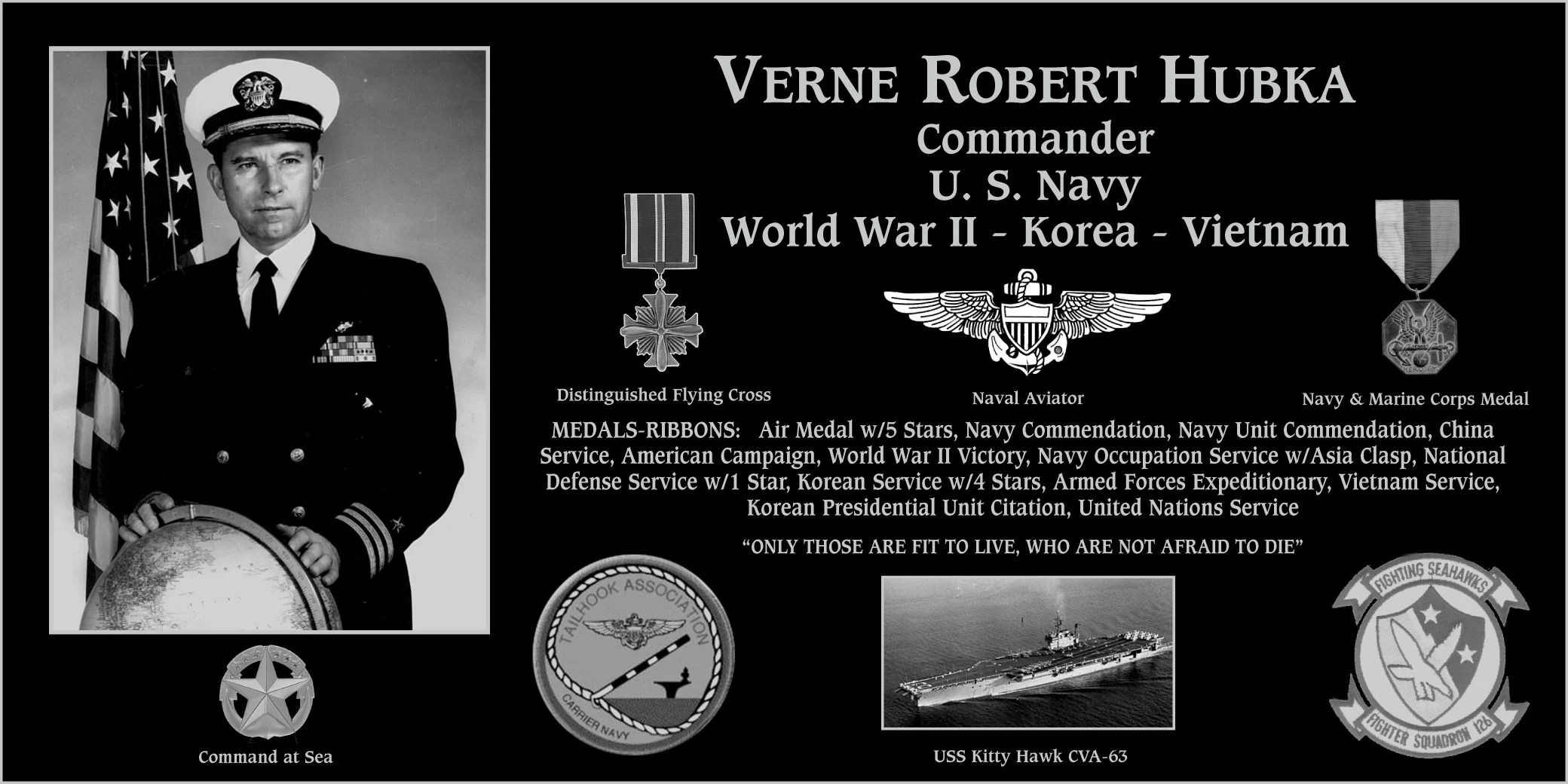 Commander Verne Robert Hubka | Mt. Soledad Virtual Plaque