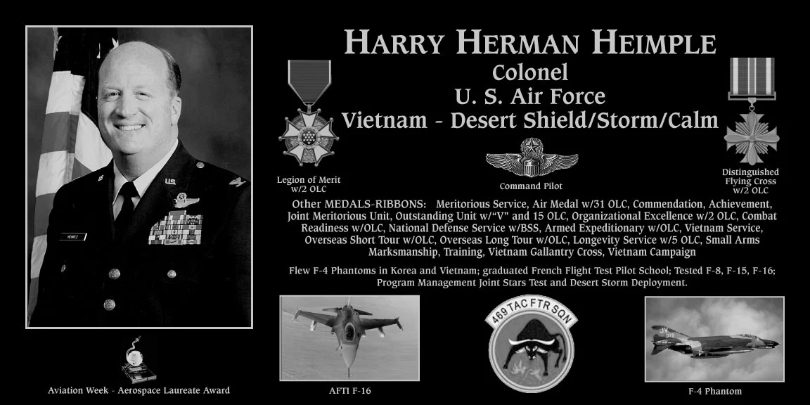 Colonel Harry Herman Heimple | Mt. Soledad Virtual Plaque