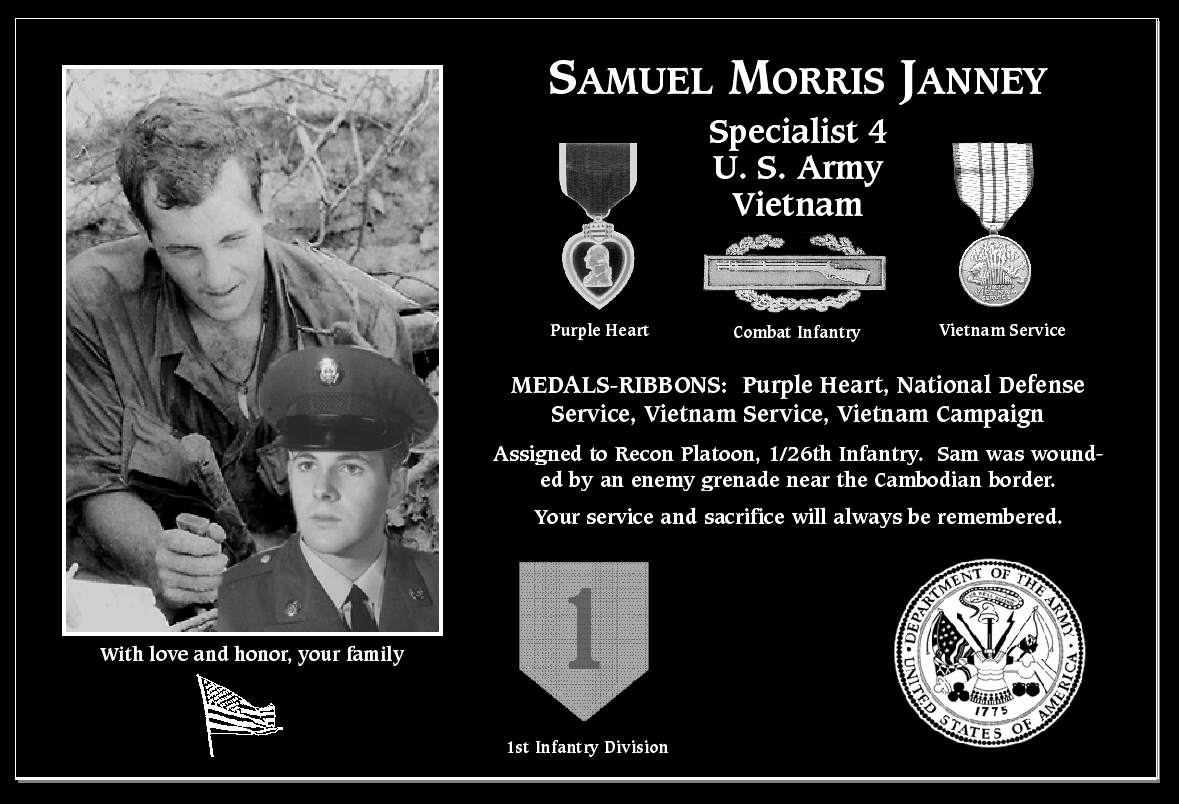 Specialist Samuel Morris Janney | Mt. Soledad Virtual Plaque