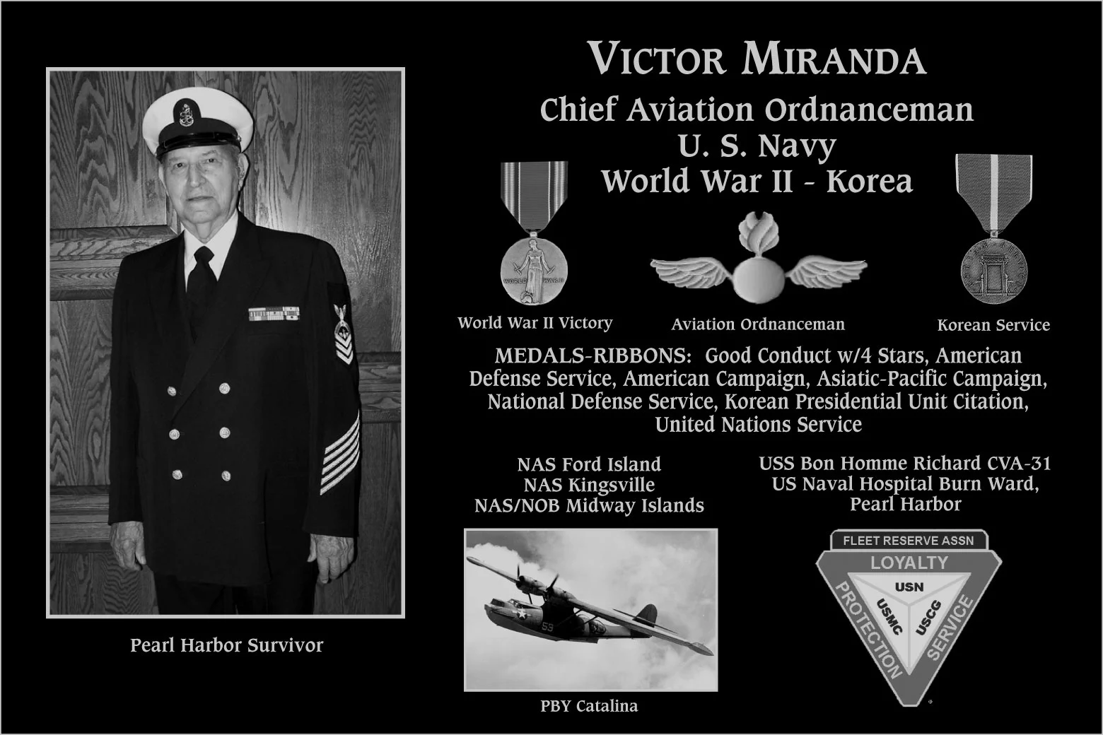 Chief Petty Officer Victor Miranda | Mt. Soledad Virtual Plaque