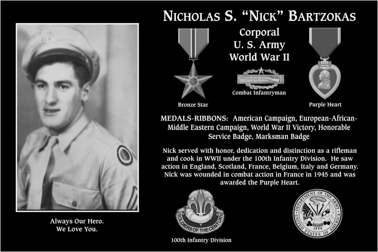 Corporal Nicholas S Bartzokas | Mt. Soledad Virtual Plaque
