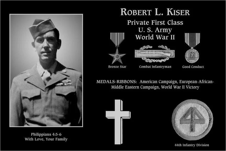 Private First Class Robert L Kiser | Mt. Soledad Virtual Plaque