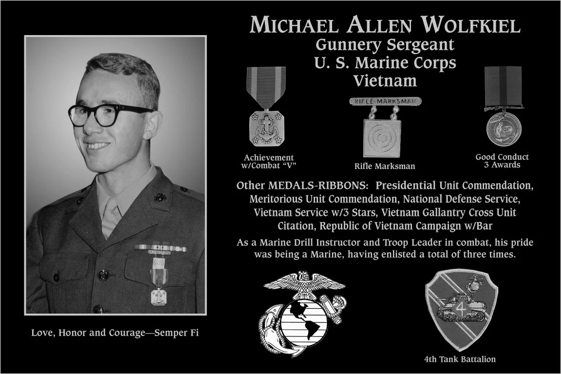 Gunnery Sergeant Michael Allen Wolfkiel | Mt. Soledad Virtual Plaque