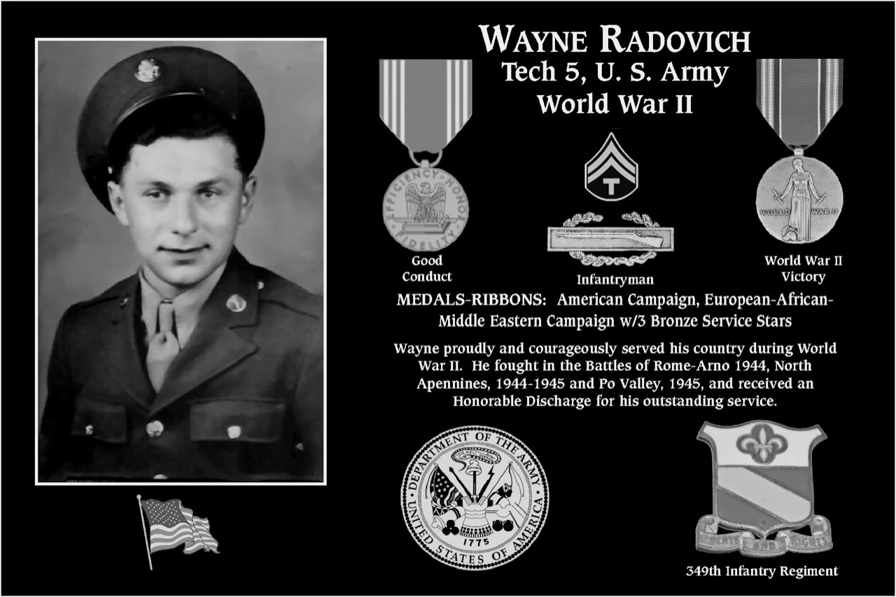 Corporal Wayne Radovich | Mt. Soledad Virtual Plaque