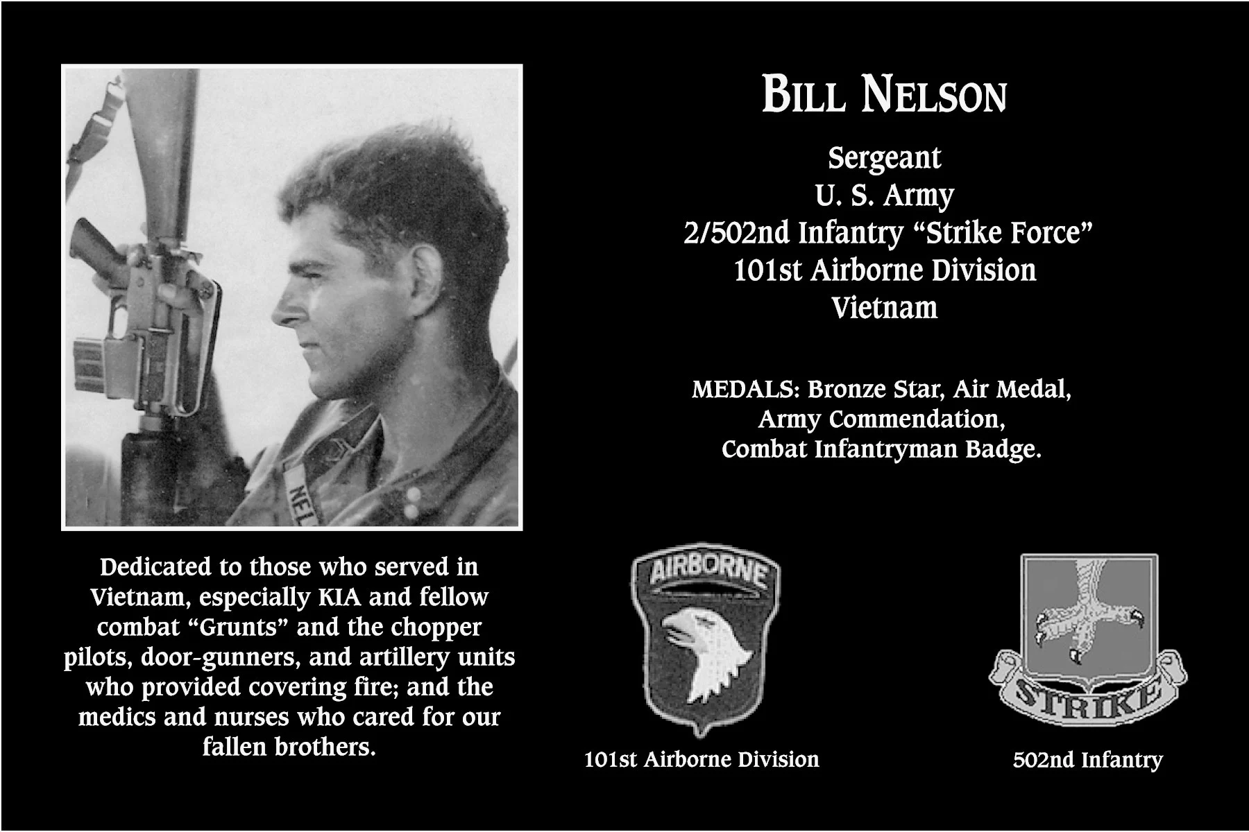 Sergeant Bill Nelson | Mt. Soledad Virtual Plaque