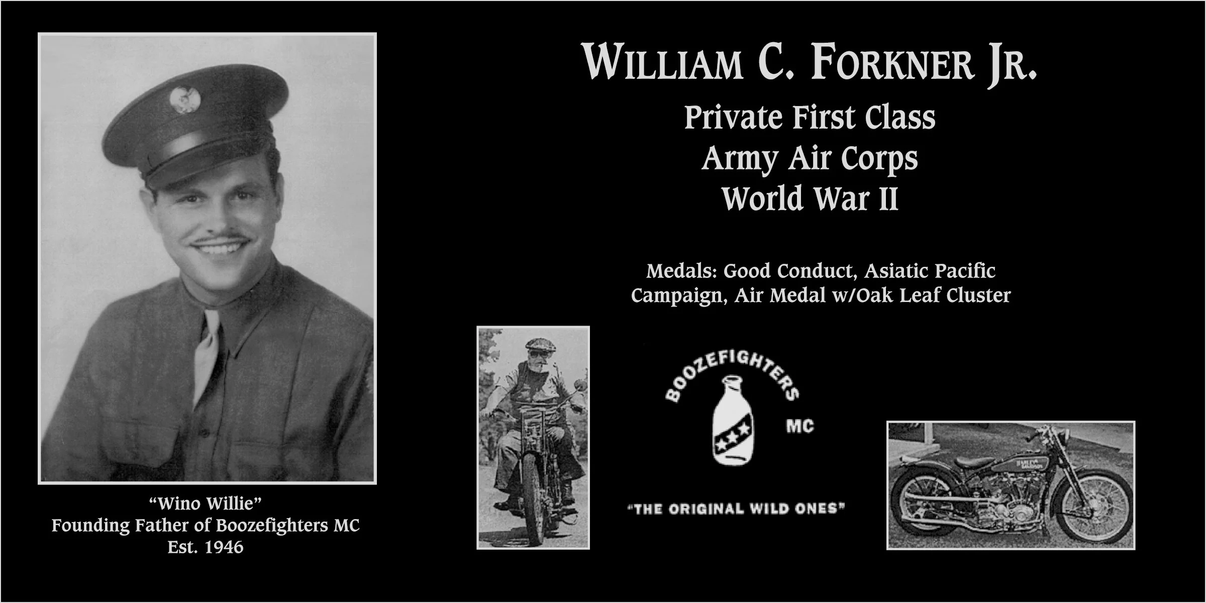 Private First Class William C. Forkner Jr. | Mt. Soledad Virtual Plaque