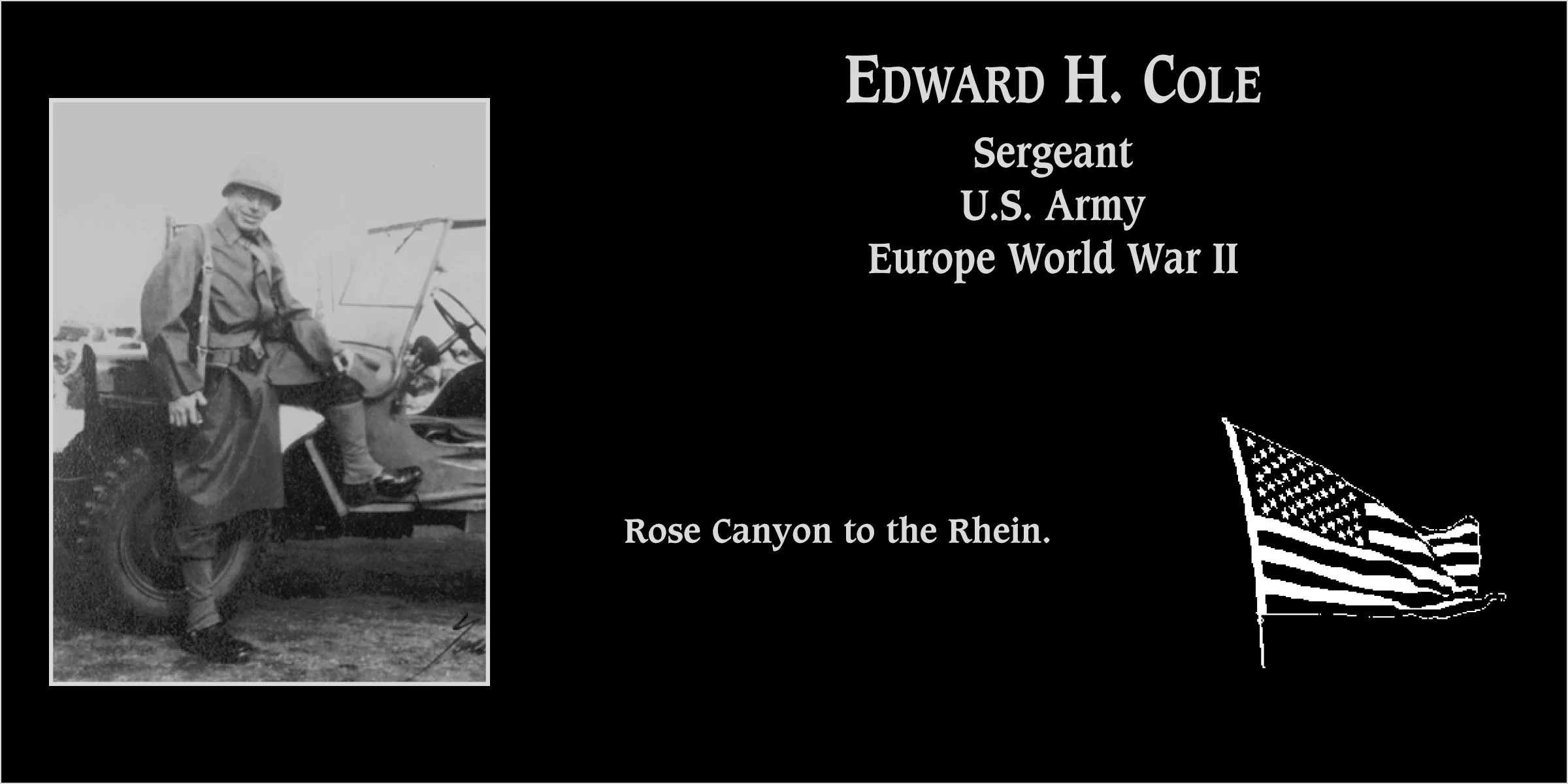 Sergeant Edward H Cole | Mt. Soledad Virtual Plaque