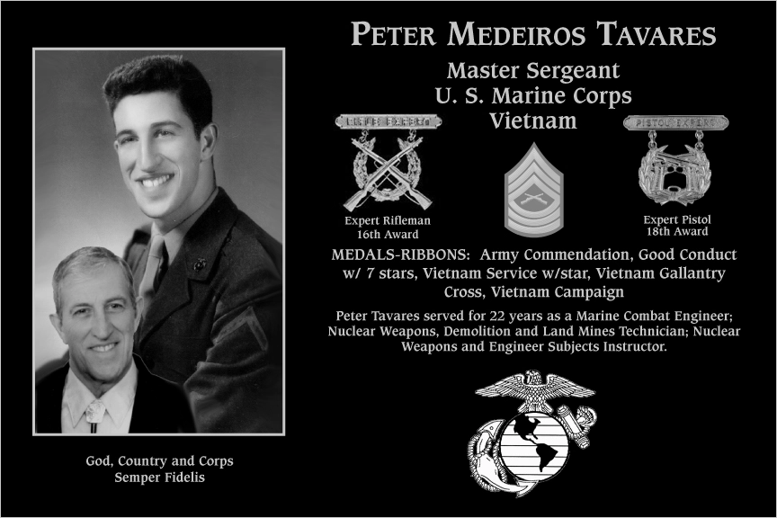 Master Sergeant Peter Medeiros Tavares | Mt. Soledad Virtual Plaque