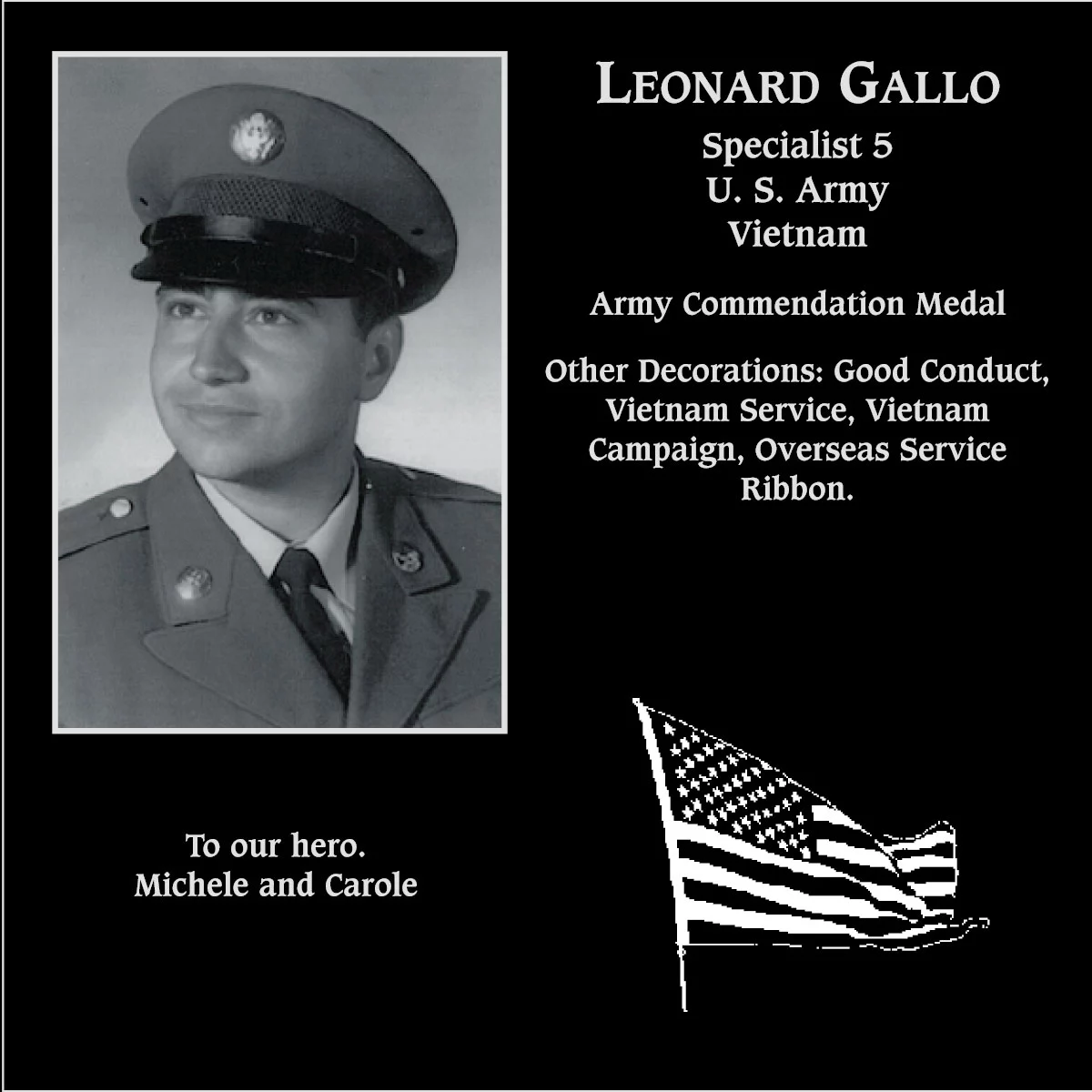 Specialist Leonard Gallo | Mt. Soledad Virtual Plaque