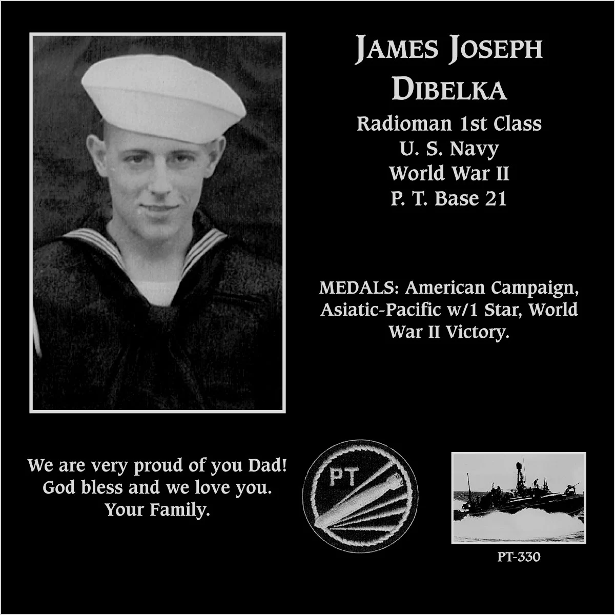 Petty Officer First Class James Joseph Dibelka | Mt. Soledad Virtual Plaque