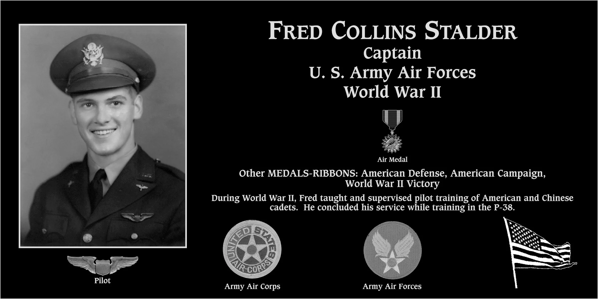Captain Fred Collins Stadler | Mt. Soledad Virtual Plaque