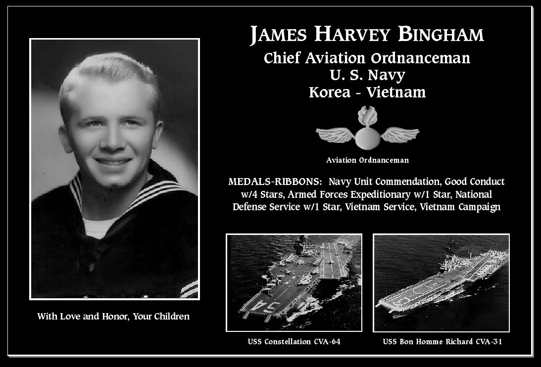 Chief Petty Officer James Harvey Bingham | Mt. Soledad Virtual Plaque