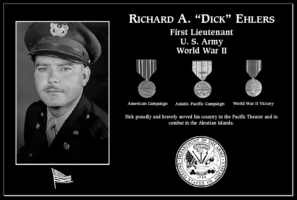 First Lieutenant Richard A Ehlers | Mt. Soledad Virtual Plaque