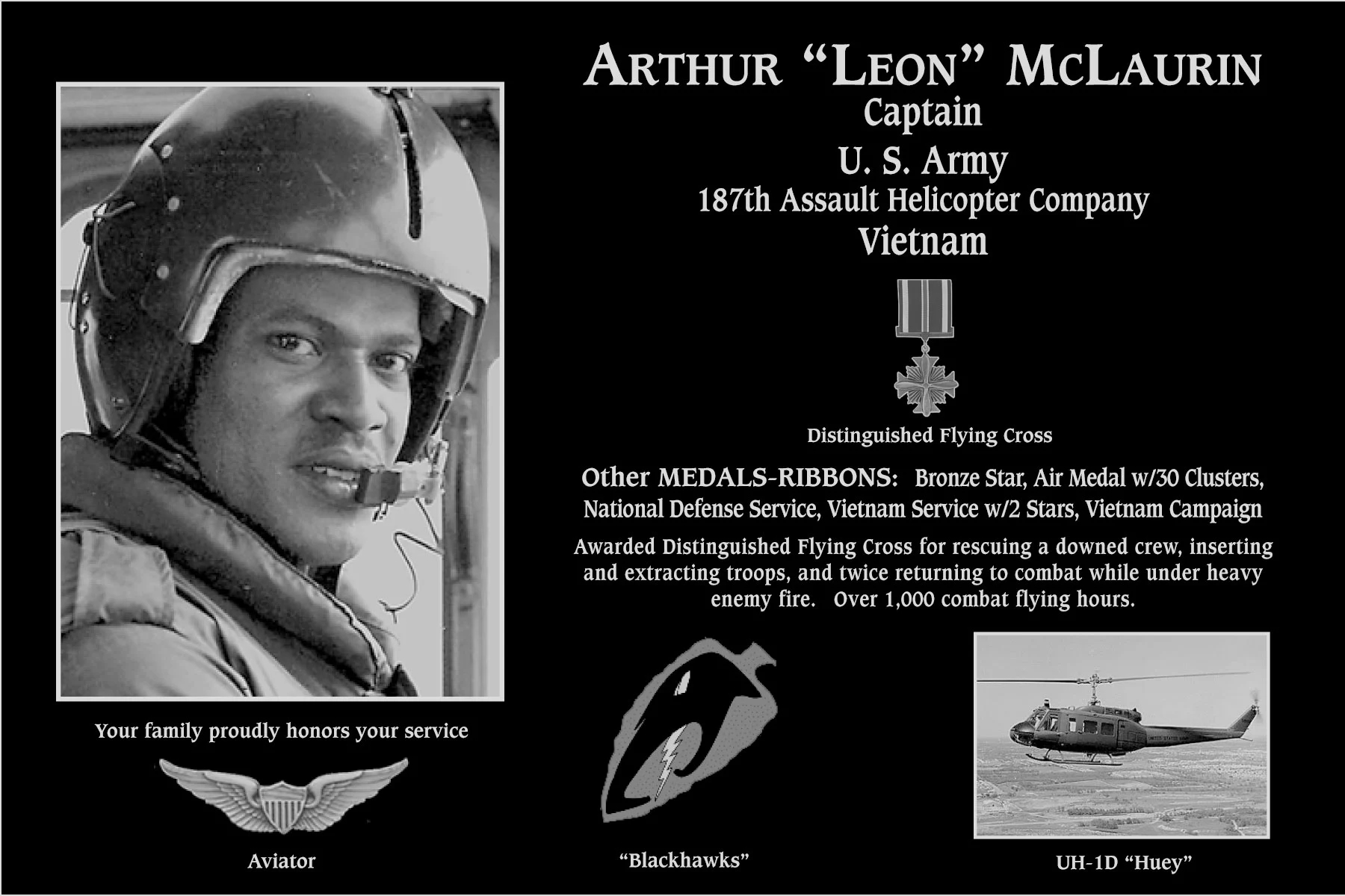 Captain Arthur McLaurin | Mt. Soledad Virtual Plaque