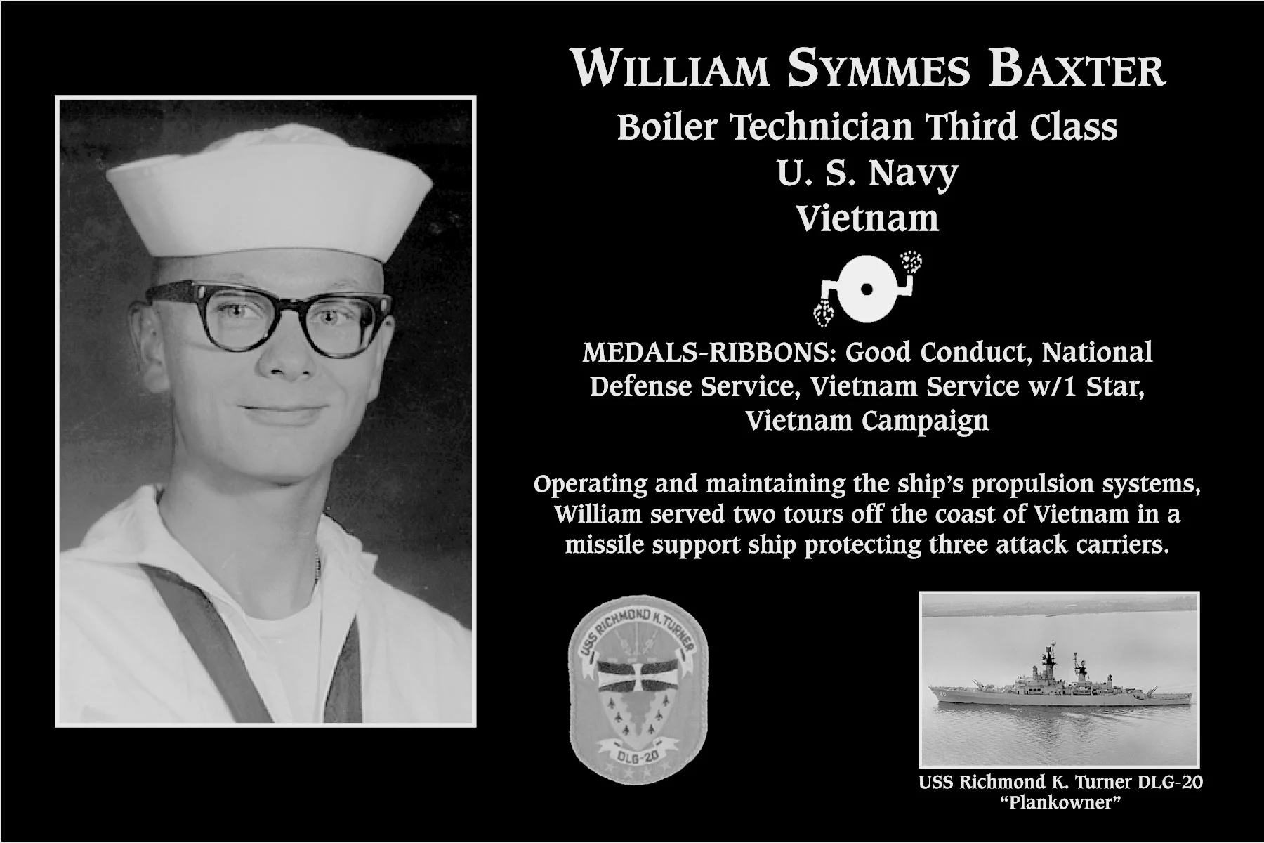 Petty Officer Third Class William Symmes Baxter | Mt. Soledad Virtual ...