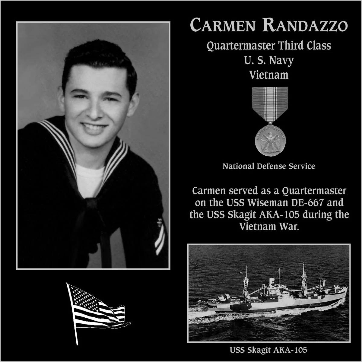 Petty Officer Third Class Carmen Randazzo | Mt. Soledad Virtual Plaque
