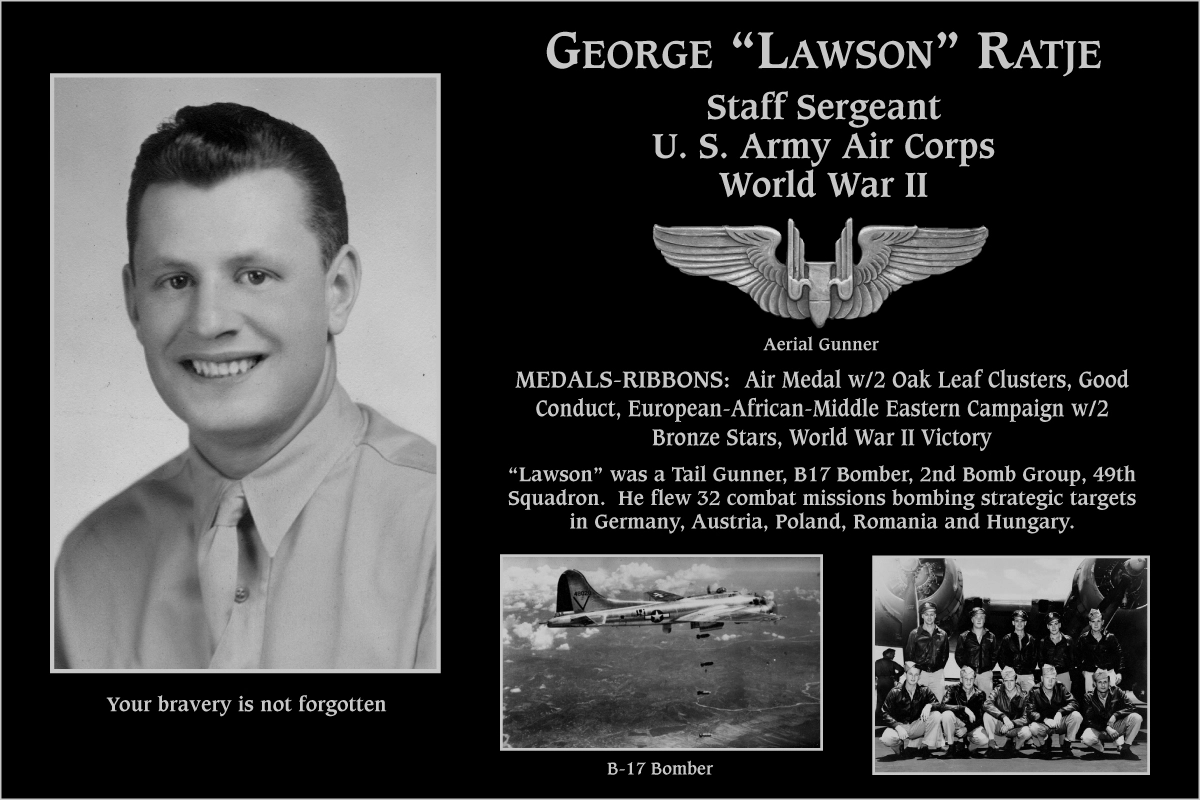 Staff Sergeant George Ratje | Mt. Soledad Virtual Plaque