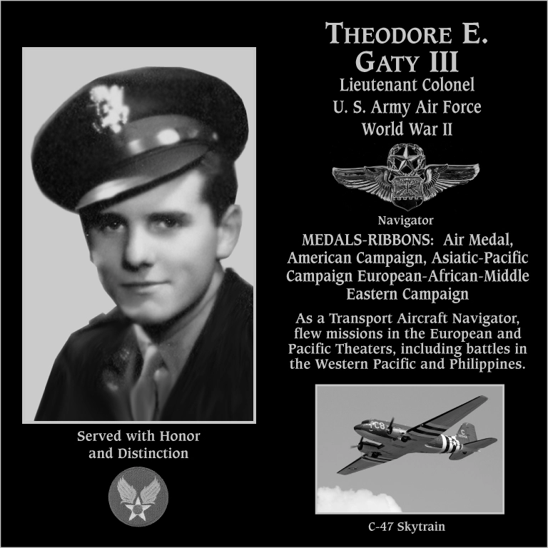 Lieutenant Colonel Theodore E Gatty III | Mt. Soledad Virtual Plaque