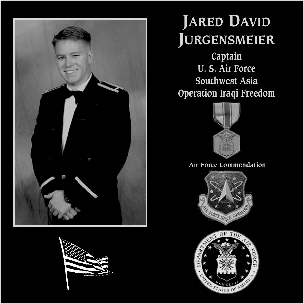 Captain Jared David Jurgensmeier | Mt. Soledad Virtual Plaque