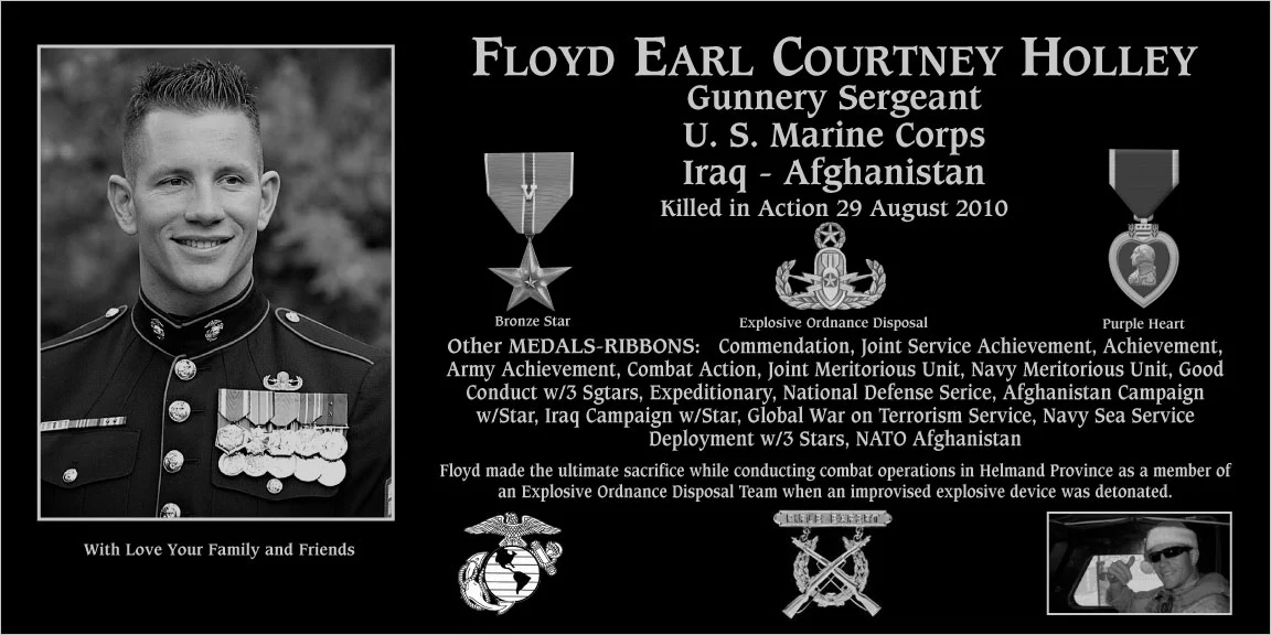 Gunnery Sergeant Floyd Earl Courtney Holley | Mt. Soledad Virtual Plaque