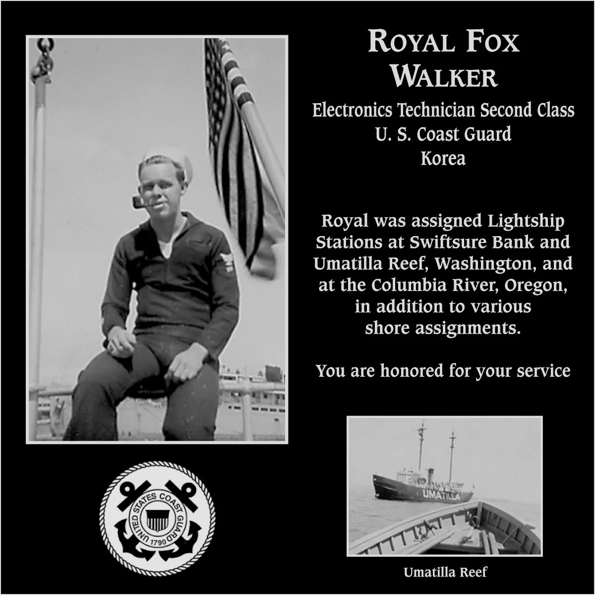 Petty Officer Second Class Royal Fox Walker | Mt. Soledad Virtual Plaque